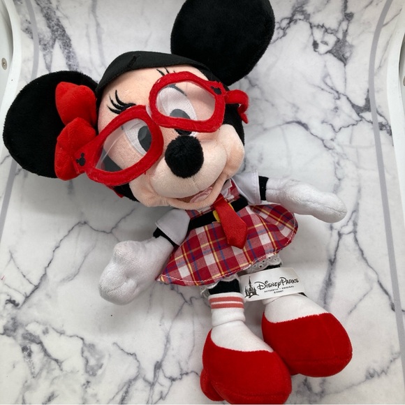 Disney | Toys | Disney Parks Minnie Mouse Nerd Plush With Glasses ...